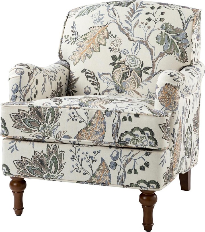 Hulala Home Kirt Traditional Pattern Accent Chair with Turned Legs ...