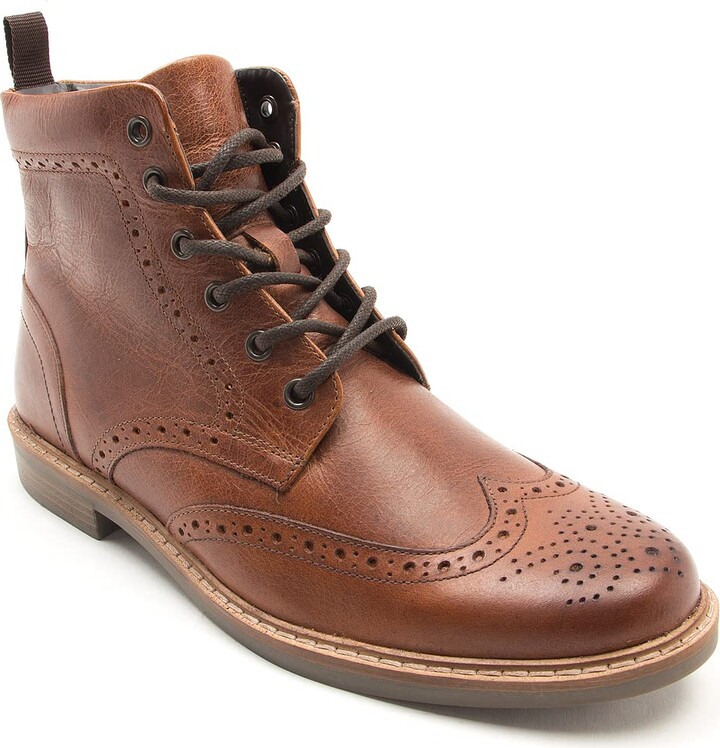 Thomas Crick Crick Men's Dixon 6 Eyelet Biker Leather Brogue Boot ...