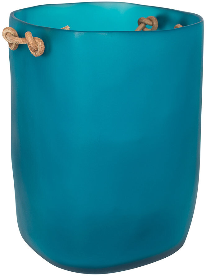 Tina Frey Designs - Water Bath Waste Bin with Leather Handles - Ocean ...