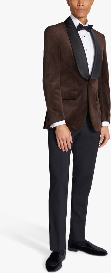 Moss Tailored Fit Brown Velvet Dress Jacket, Brown - ShopStyle