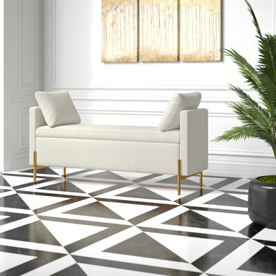 Willa Arlo Interiors Louvenia 56''W Velvet Upholstered Flip Top Bench ...