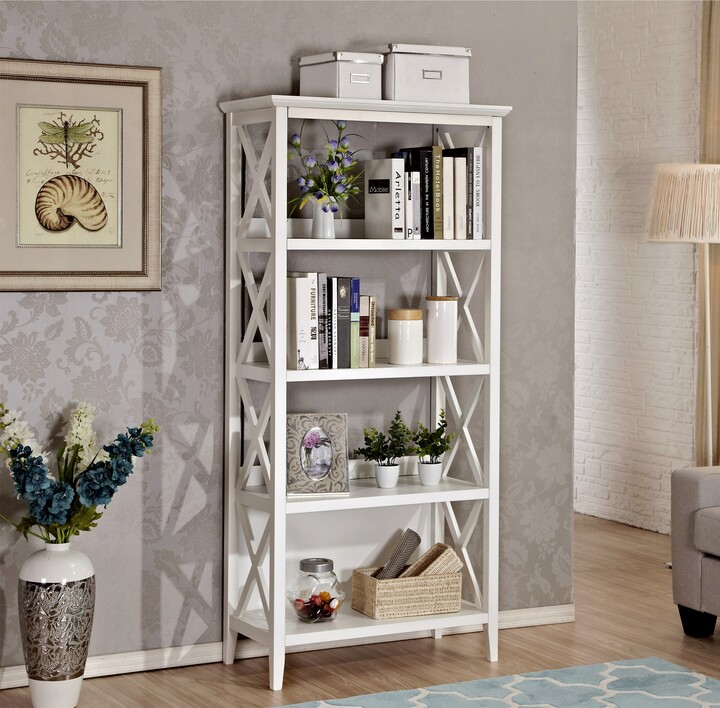 TOSWIN Contemporary 67'' Bookshelf, with Four Separator & Sturdy Solid ...