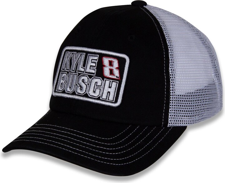 Women's Checkered Flag Sports Black, White Kyle Busch Name and Number ...