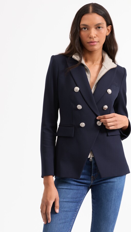 Veronica Beard Miller Dickey Jacket Navy Silver - ShopStyle