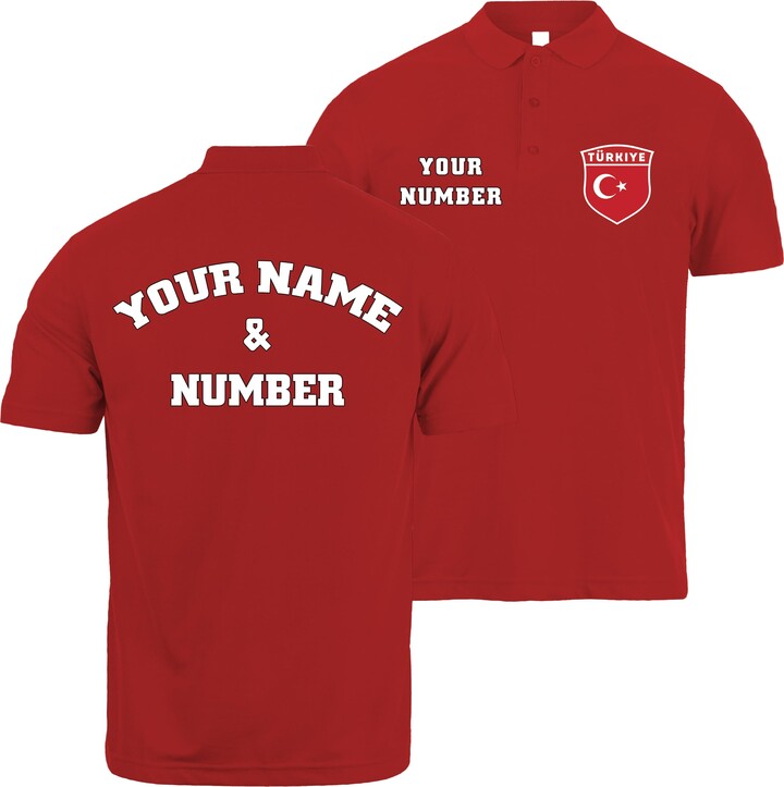 lepni.me Mens Turkey Football Polo Shirt with Your Name and Number ...