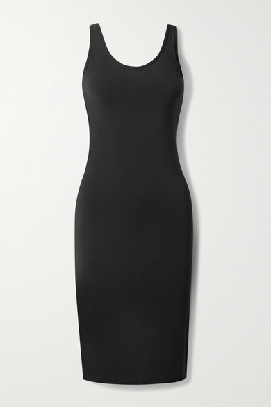 Commando Butter Open-back Stretch-modal Midi Dress - Black - ShopStyle