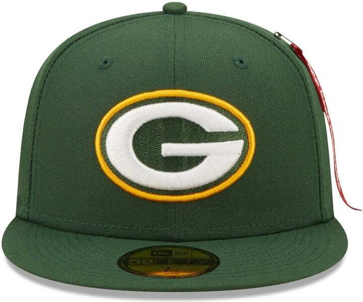 Men's New Era x Alpha Industries Green Green Bay Packers Alpha 59FIFTY ...