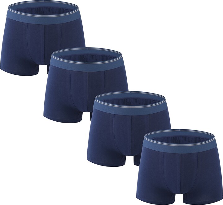 Nuofengkudu Men's 4 Pack Boxer Briefs Trunk Large Plus Size Underwear Underpants with Pouch ...