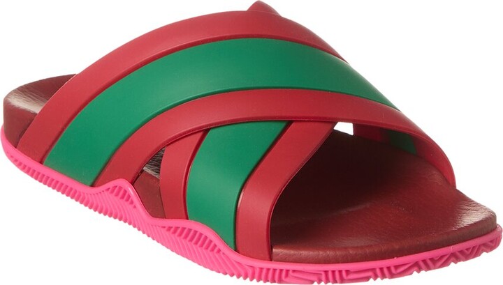 Gucci Web Crossover Rubber Sandal - ShopStyle