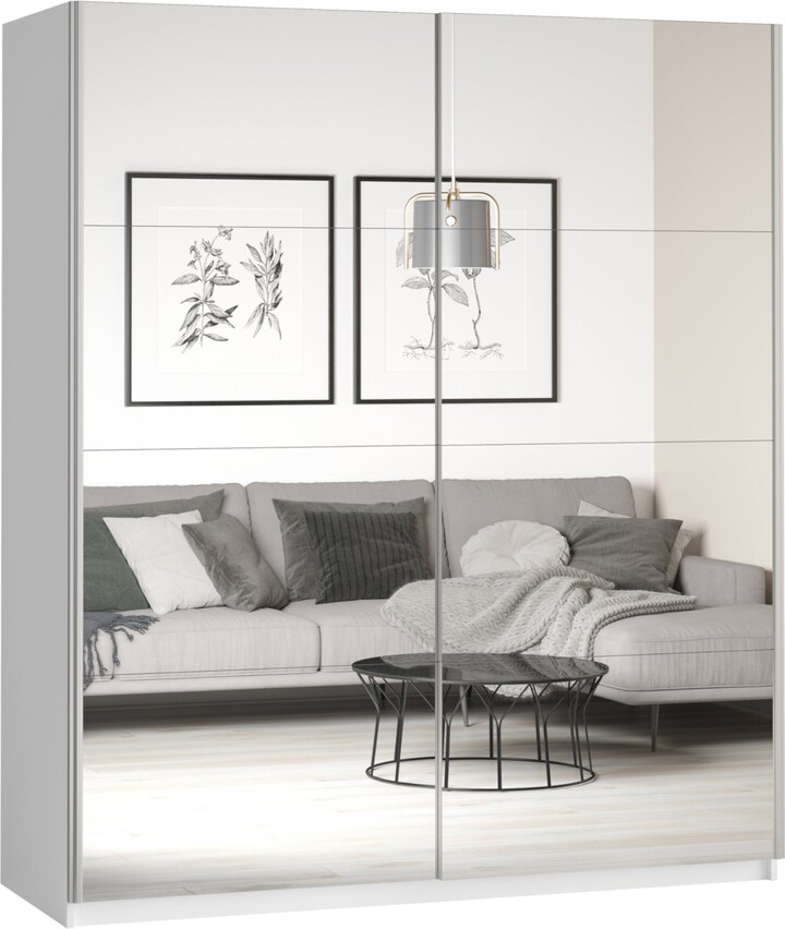 Dunelm Lincoln 200cm Sliding Double Wardrobe White - ShopStyle Bedroom