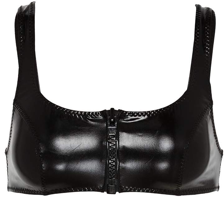 Lisa Marie Fernandez 'Jasmine' zip front PVC bikini top - ShopStyle Two ...