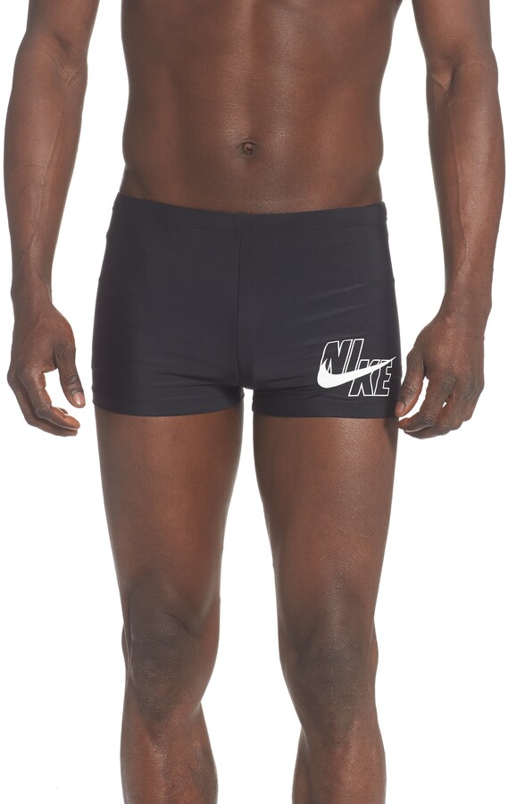 Nike Logo Square Leg Swim Trunks - ShopStyle