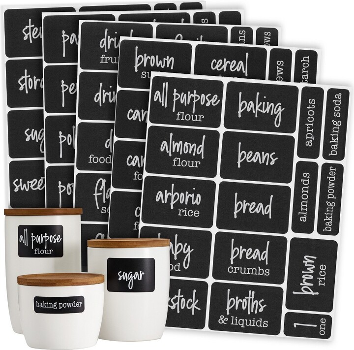 Talented Kitchen 136 Chalkboard Pantry Labels for Food Containers ...