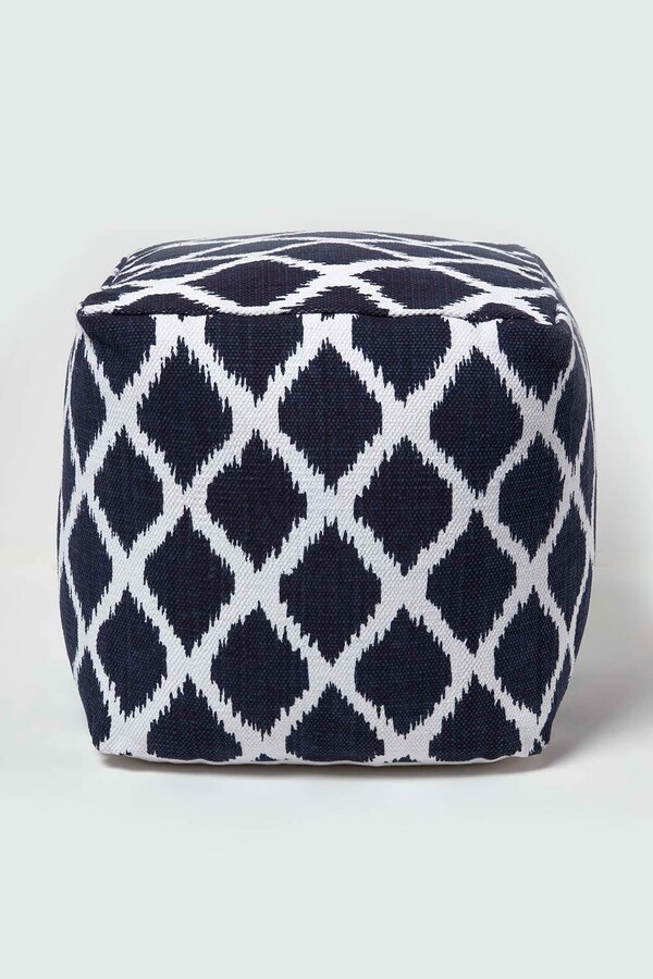 Homescapes Small Ikat Design Square Bean Filled Pouffe - ShopStyle ...