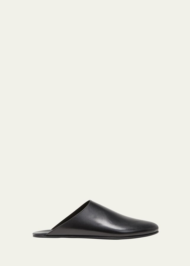 The Row Dante Leather Slide Mules - ShopStyle