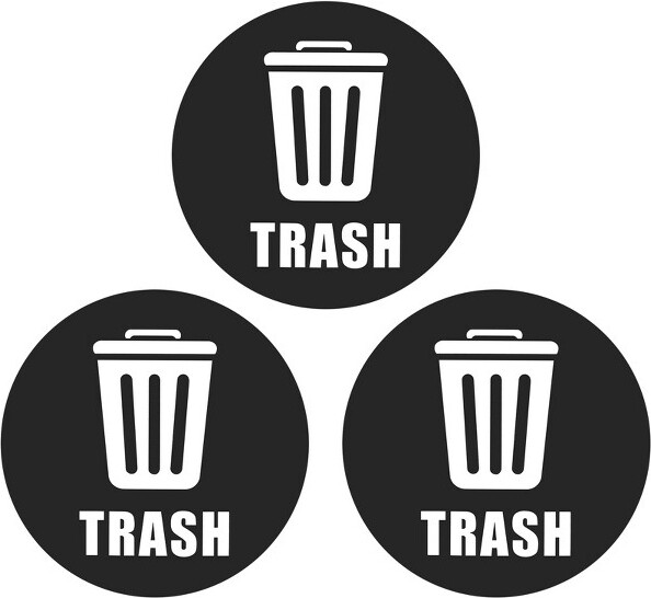 Unique Bargains Trash Stickers Decals Bin Labels Large Vinyl for ...