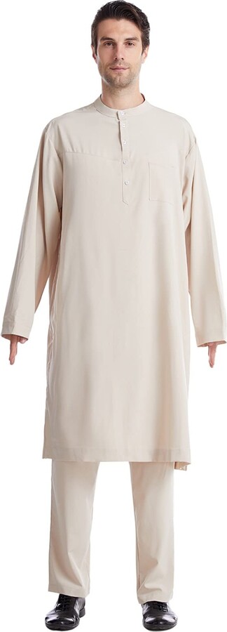 MODSGUE Abaya Men's Ethnic Tunics Saudi Arabian Thobe Lightweight ...