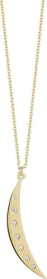 Ember Fine Jewelry 14K 0.06 Ct. Tw. Diamond Crescent Moon Necklace ...