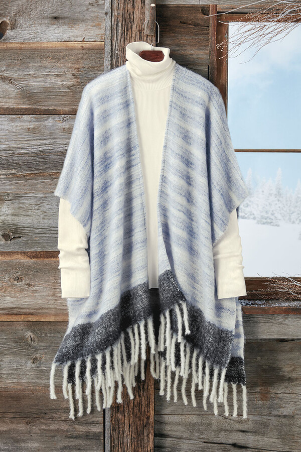 Coldwater Creek Women's Solstice Sky Ruana - Ivory/Blue - ShopStyle ...