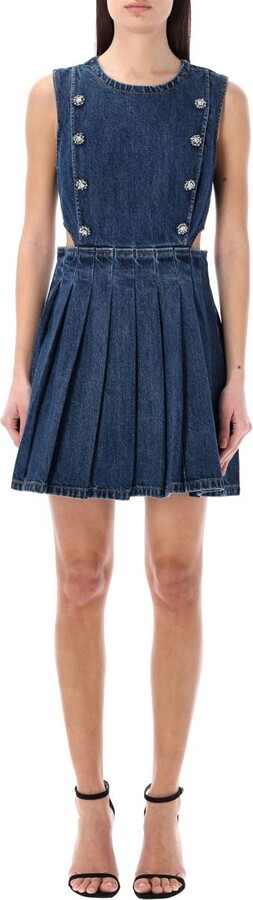 Self-Portrait Denim cut-out mini dress - ShopStyle