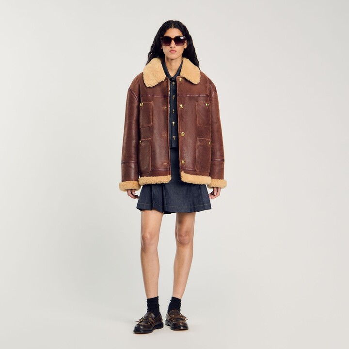 Sandro Shearling jacket - ShopStyle