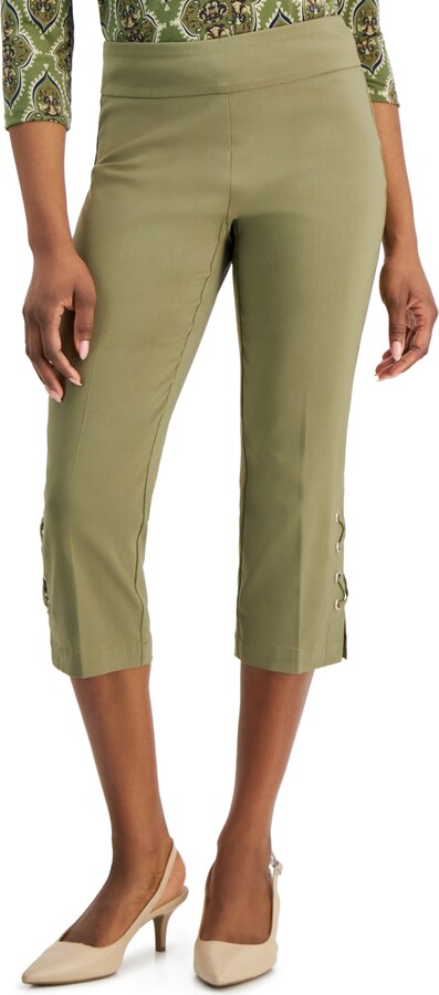 JM Collection Petite Side-Lace-Up Capri Pants, Created for Macy's ...