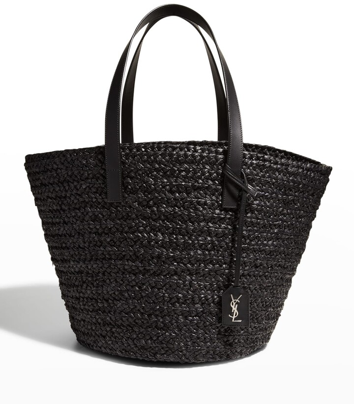 Saint Laurent Basket Raffia Tote Bag - ShopStyle
