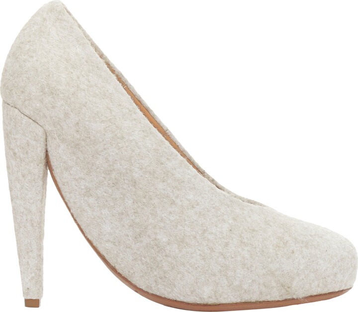 Maison Margiela Wool Felt Convex Sole High Heel Pumps - ShopStyle