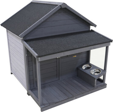 Tucker Murphy Pet W44.2 In. Solid Wood Asphalt Roof Dog House With ...