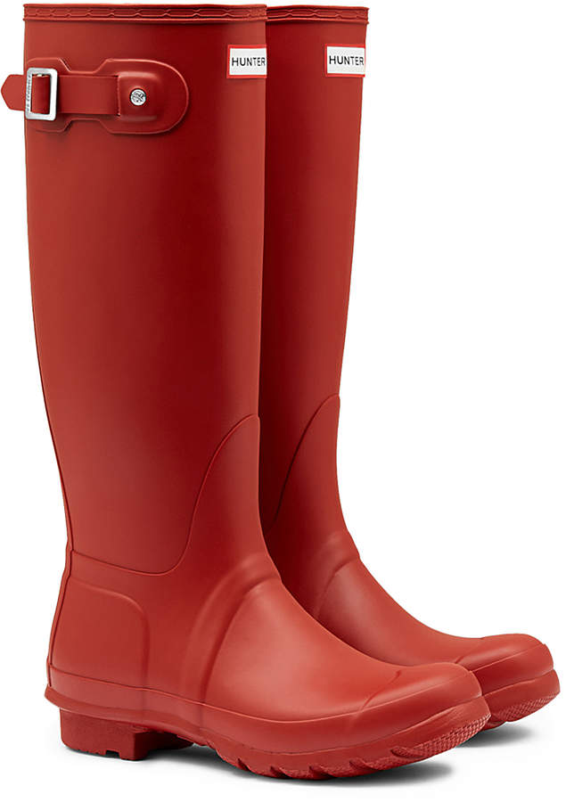 Hunter Tall Matte Military Red Rain Boot - Women - ShopStyle