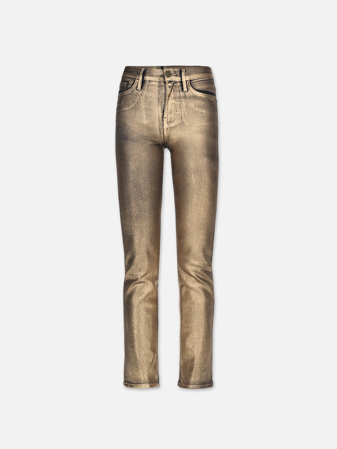 Frame Le High Straight Coated Jeans - ShopStyle