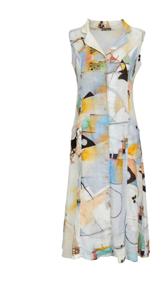 Dolcezza Linen Shirt Dress in Multi - ShopStyle