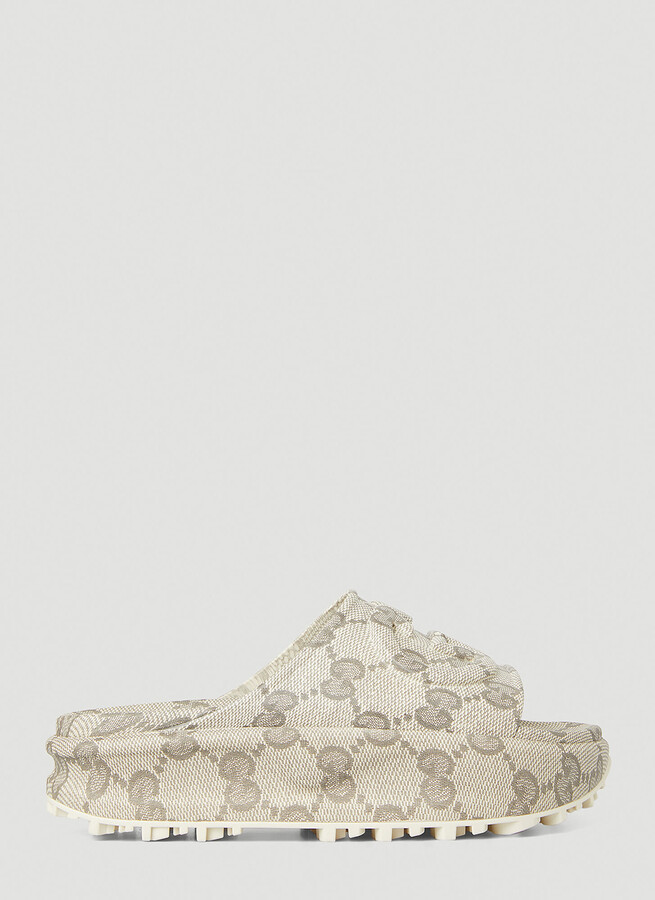 Gucci GG Slides in Cream - ShopStyle