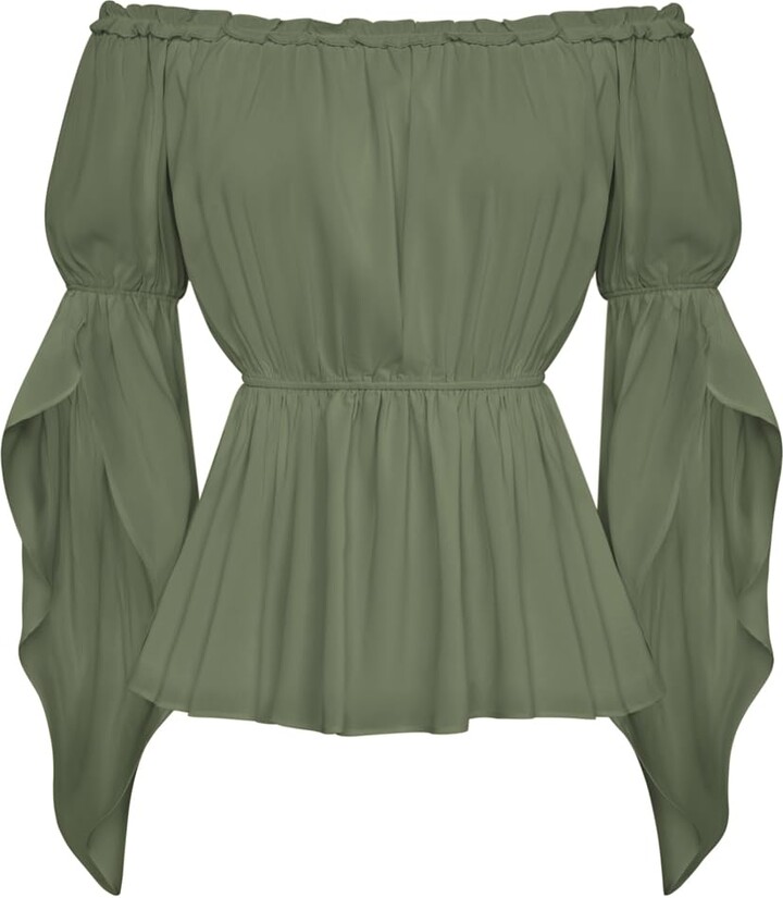SCARLET DARKNESS Ladies Fairy Tops Long Sleeve Renaissance Blouse ...