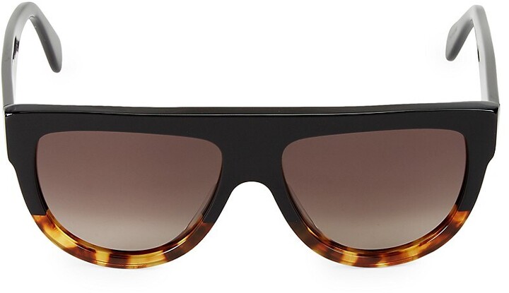 Celine 58MM Flat-Top Round Shield Sunglasses - ShopStyle