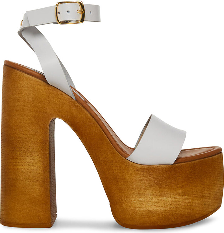 Steve Madden Alessia White Leather - ShopStyle Sandals