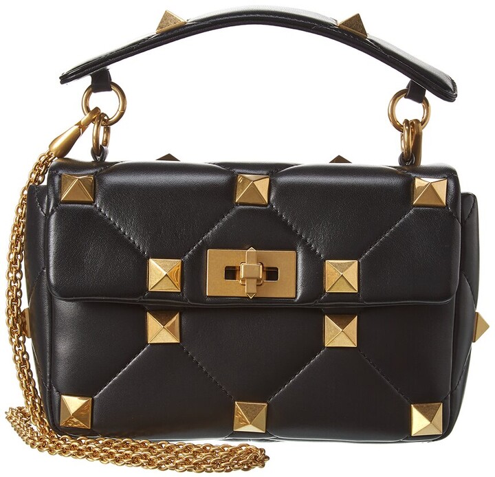 Valentino Roman Stud Medium Leather Shoulder Bag - ShopStyle