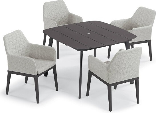 Oxford Garden Eiland 5pc Patio Set with 45" Square Dining Table & 4 ...