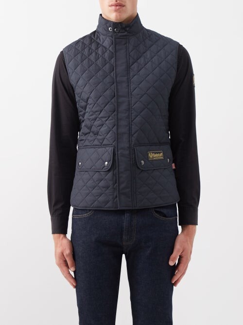 Belstaff Diamond-quilted Padded Gilet - Navy - ShopStyle Jackets