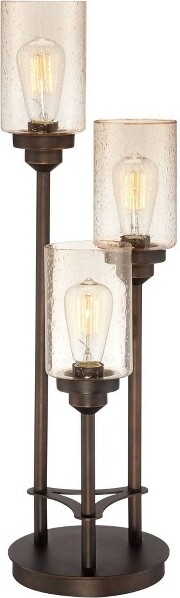 Franklin Iron Works Libby Rustic Farmhouse Table Lamp 30" Tall Bronze ...