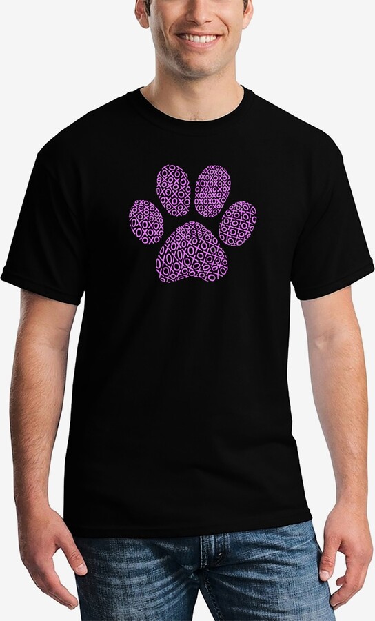 LA Pop Art Men's Xoxo Dog Paw Word Art Short Sleeve T-shirt - ShopStyle