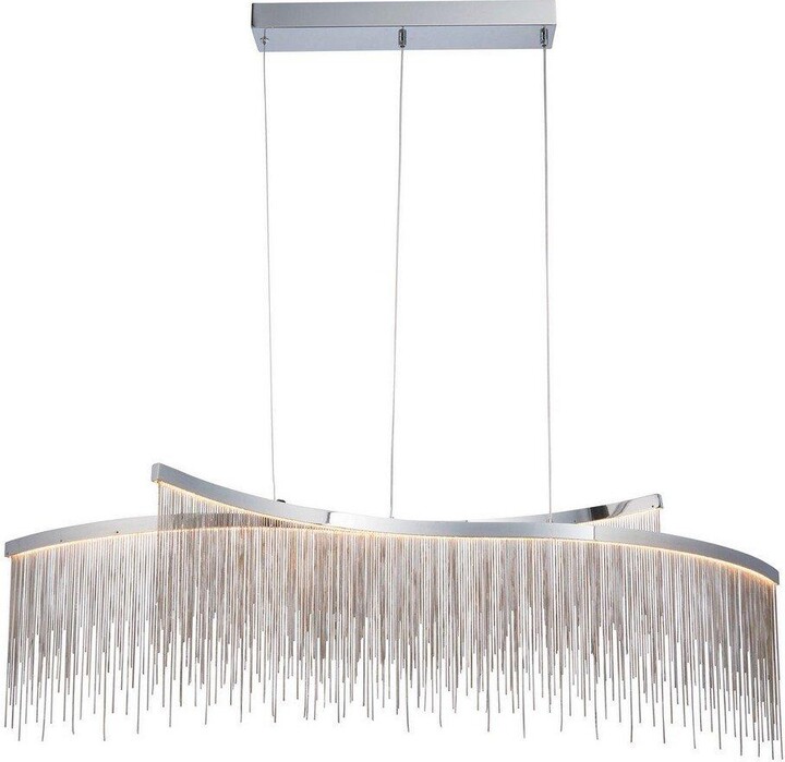 Netlighting Orphelia LED Curve Twin Bar Pendant Light Fine Silver Chain ...