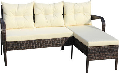 Dakota Fields Outdoor Patio Furniture Sets 2 Piece Conversation Set Wicker Ratten Sectional Sofa ...