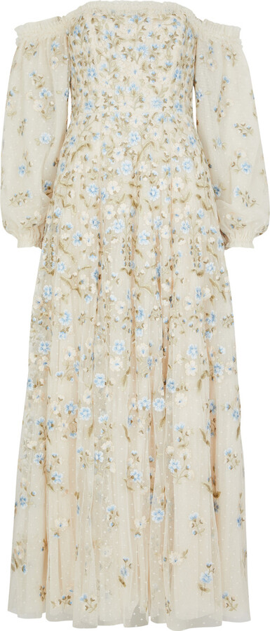 Needle & Thread Posy Pirouette Floral-embroidered Tulle Dress - ShopStyle
