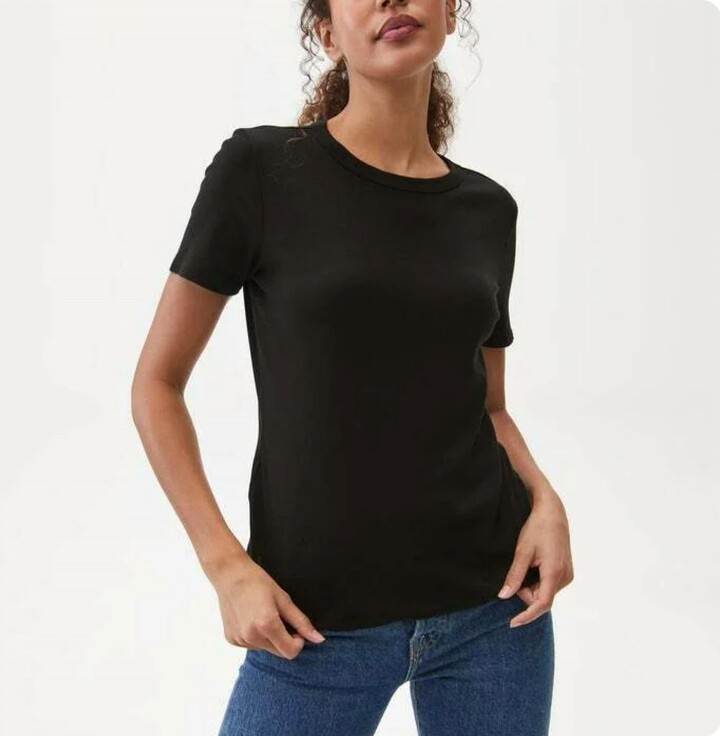 Michael Stars Mady High Neck Crew In Black - ShopStyle Tops