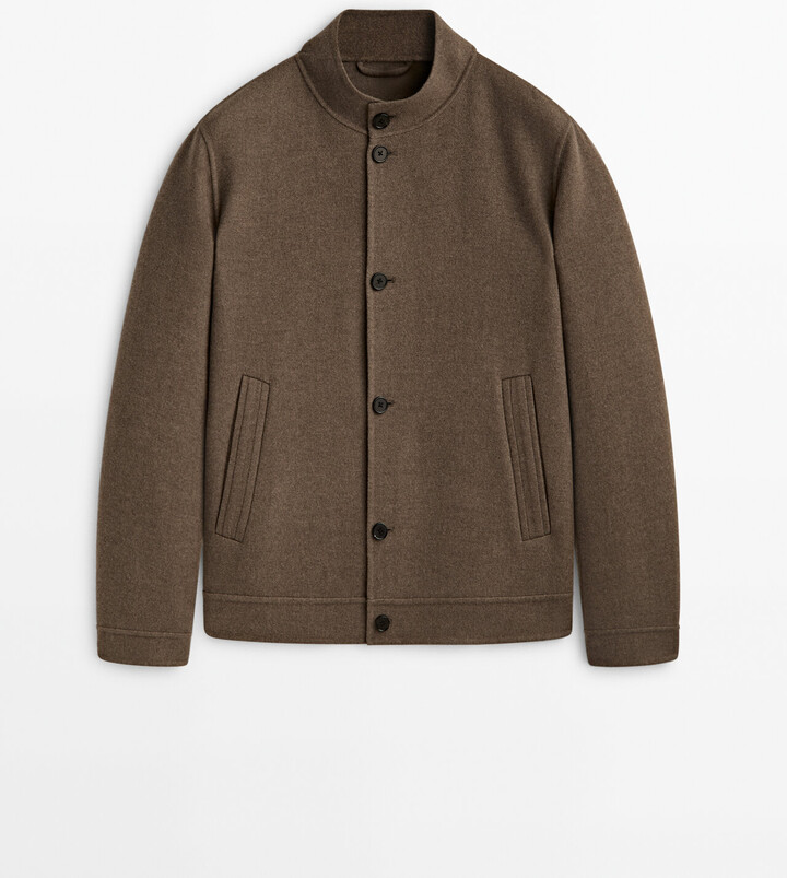 Massimo Dutti Double-Faced 100% Wool Overshirt - ShopStyle Long Sleeve ...