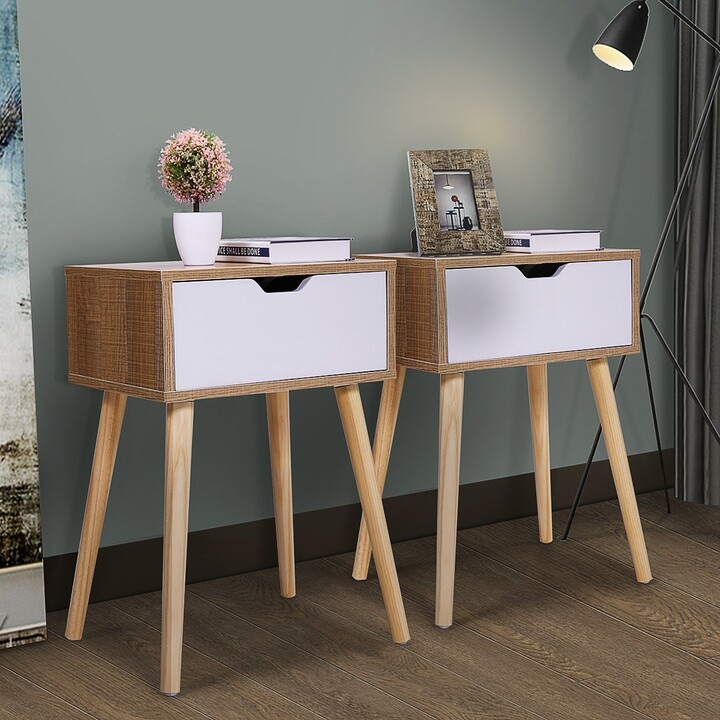 Siavonce Modern Nightstand Table with Drawer - ShopStyle