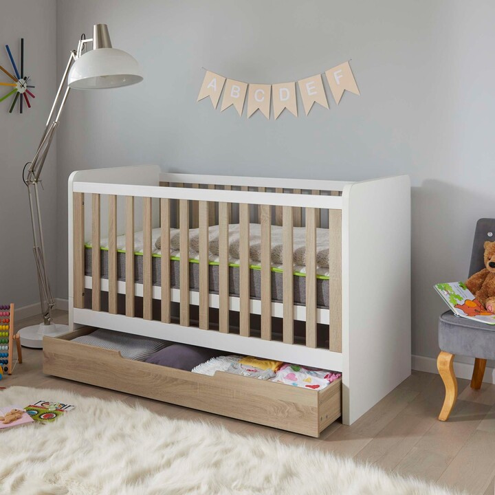 House and Homestyle Two-Toned Nursery Modular Cot and Bed in Cream ...