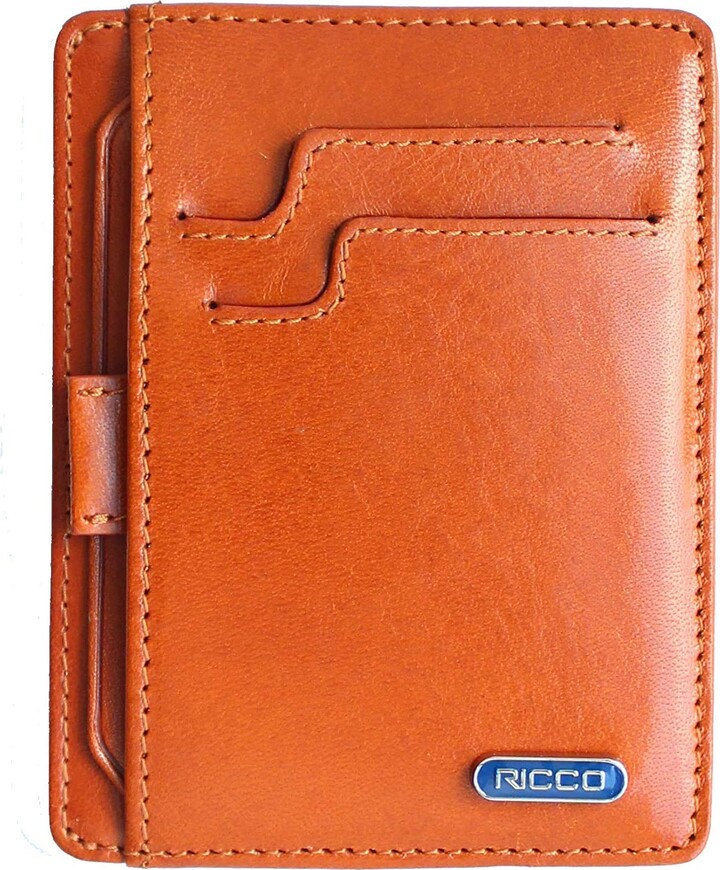 Ricco Front Pocket Genuine Italian Leather Thin Card Case Minimalist ...