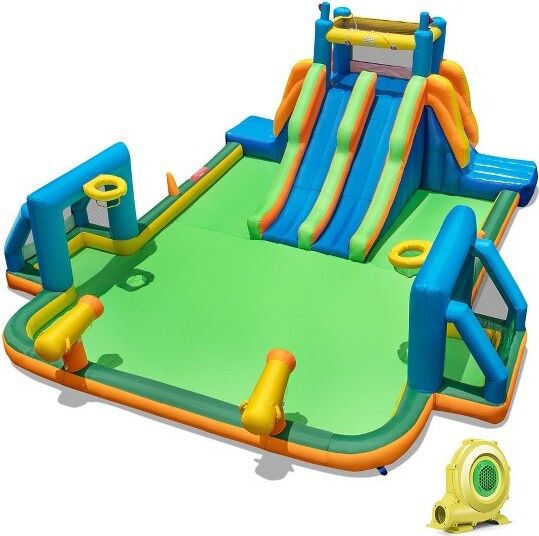 Tangkula Inflatable Water Slide 19x17FT Large WaterPark w/Dual Long ...